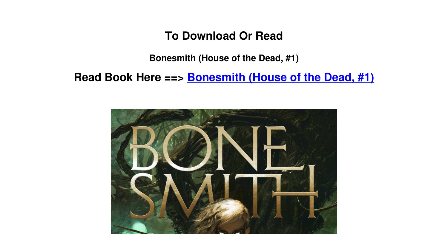 download EPub Bonesmith House of the Dead 1 BY Nicki Pau Preto.pdf | DocDroid