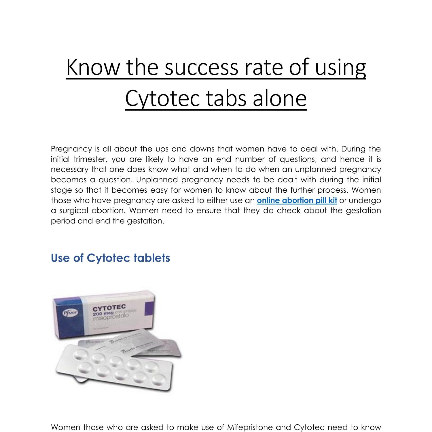 Know the success rate of using Cytotec tabs alone.pdf | DocDroid