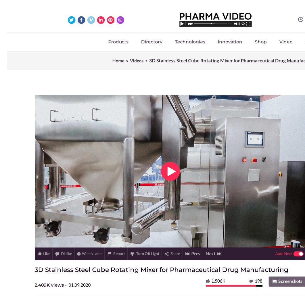 3d stainless steel cube rotating mixer for pharma drug manufacturing ...