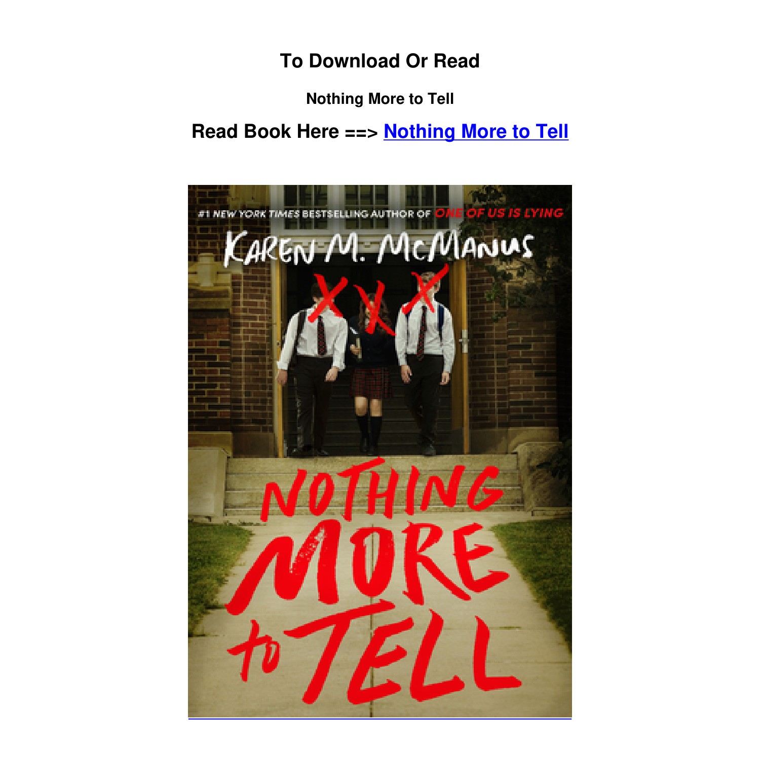Pdf download Nothing More to Tell BY Karen M McManus.pdf | DocDroid