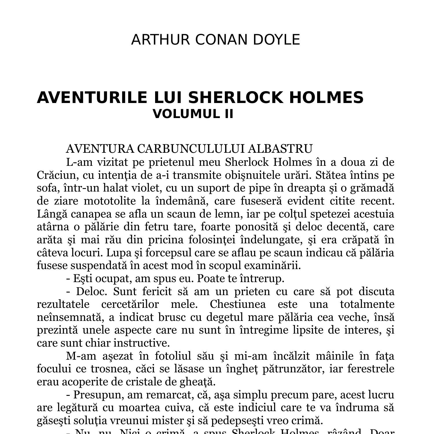 Arthur Conan Doyle - Aventurile lui Sherlock Holmes Vol. 2 (RO).pdf | DocDroid