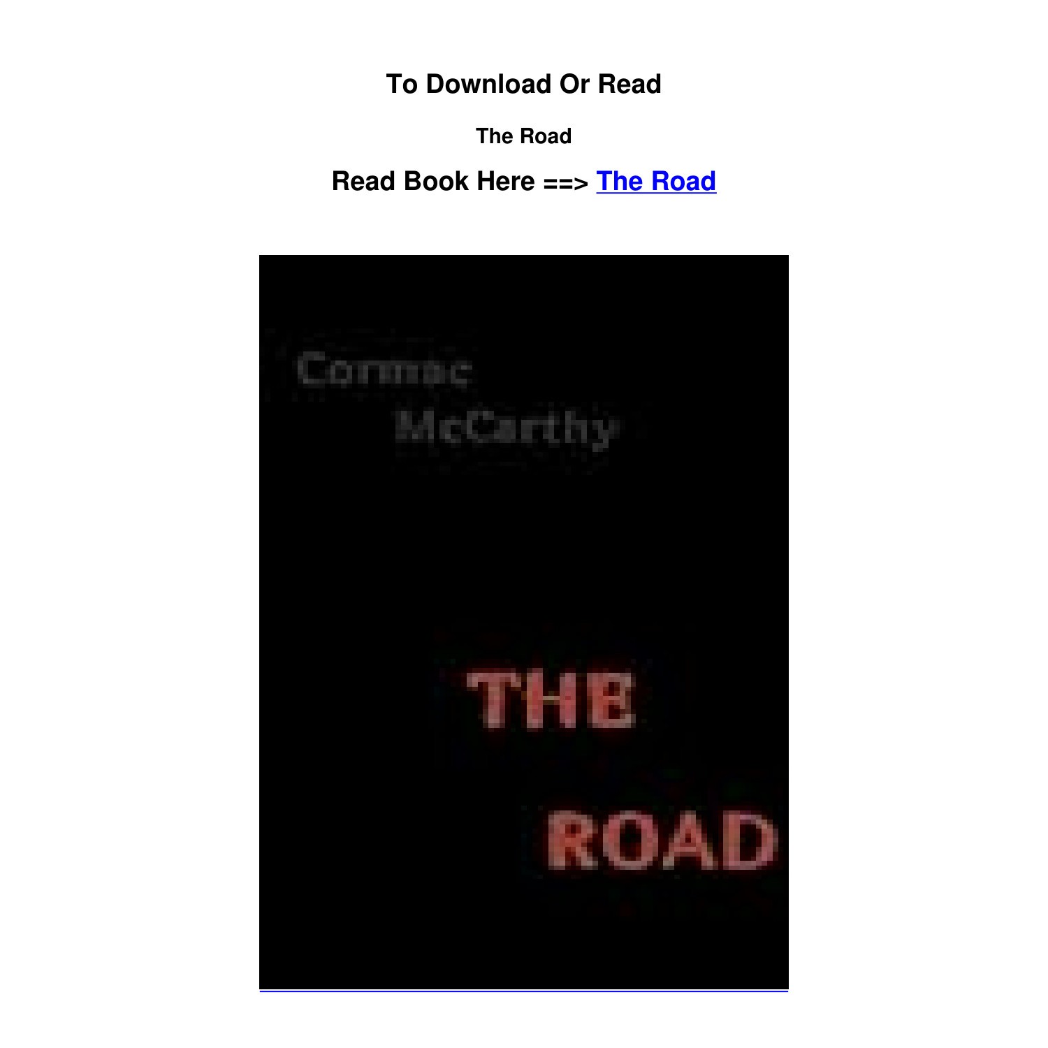 download EPub The Road By Cormac McCarthy.pdf | DocDroid