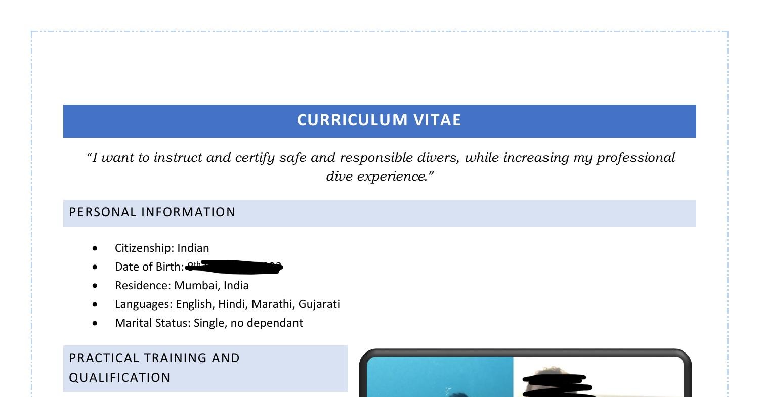 Aakash Shringare Diving CV reddit.pdf | DocDroid