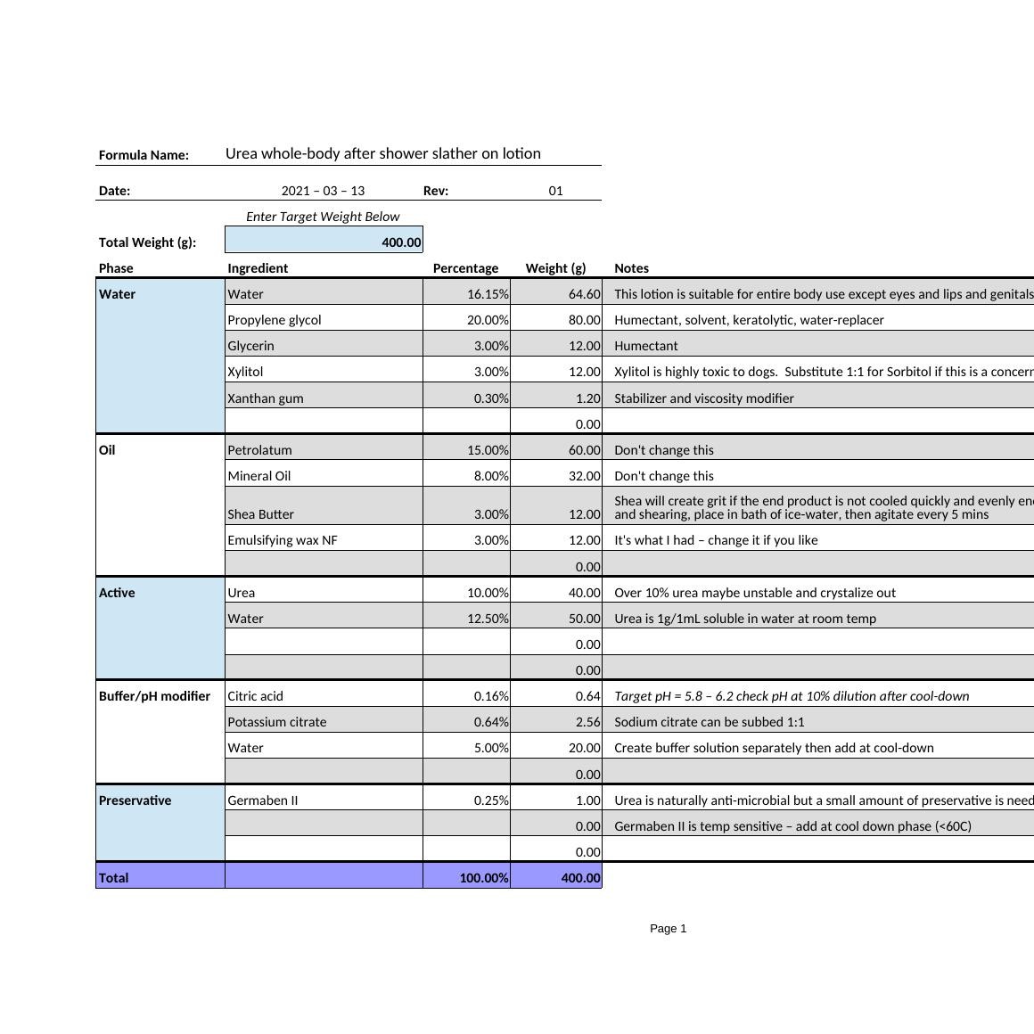 Urea Shea Post Shower Full Body Lotion.ods | DocDroid