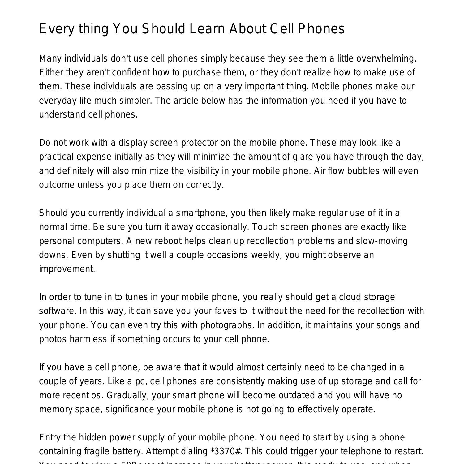 Every thing You Ought To Understand About Mobile Devicesuwtfw.pdf.pdf ...