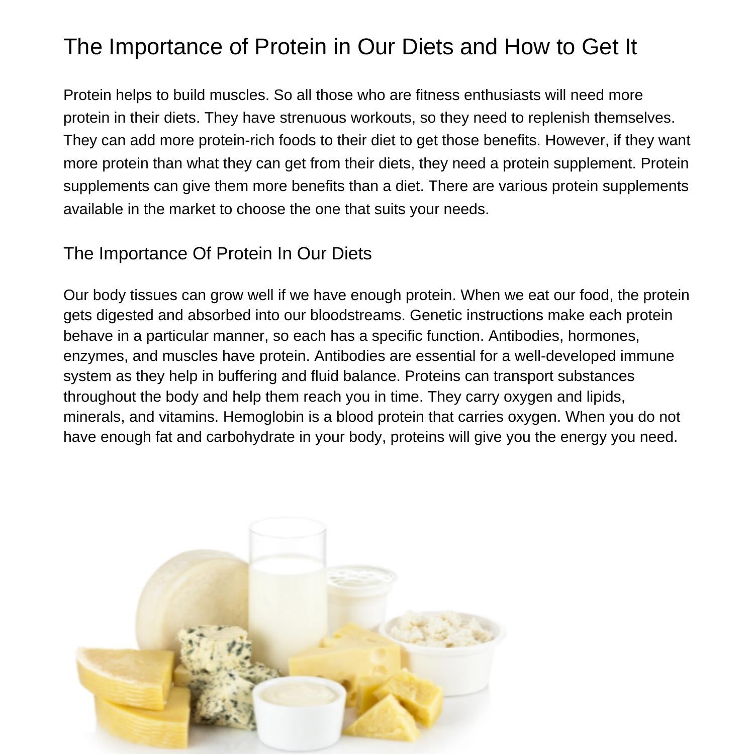 The Importance of Protein in Our Diets and How to Get Itxgkxg.pdf.pdf ...