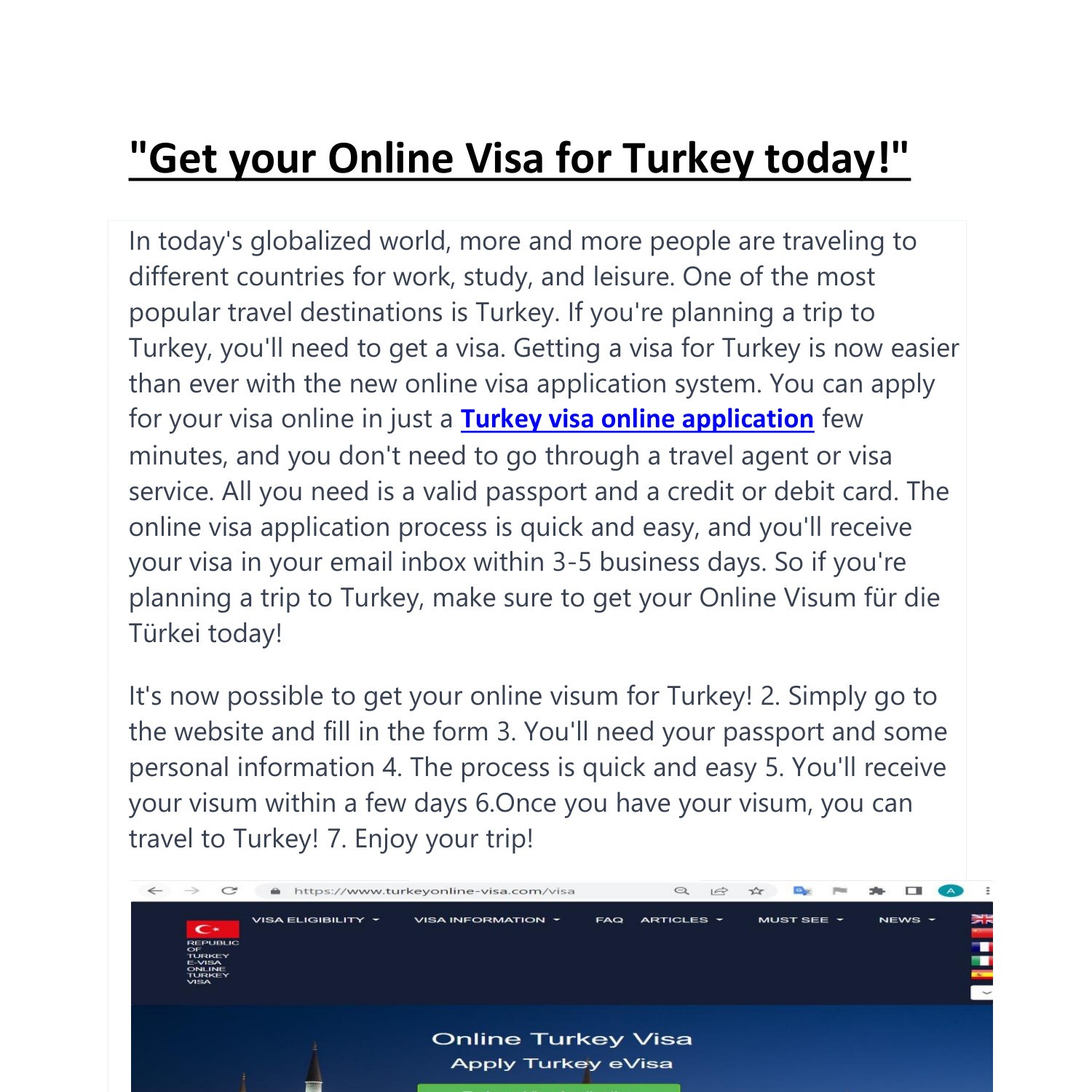 Get your Online Visa for Turkey today.pdf | DocDroid