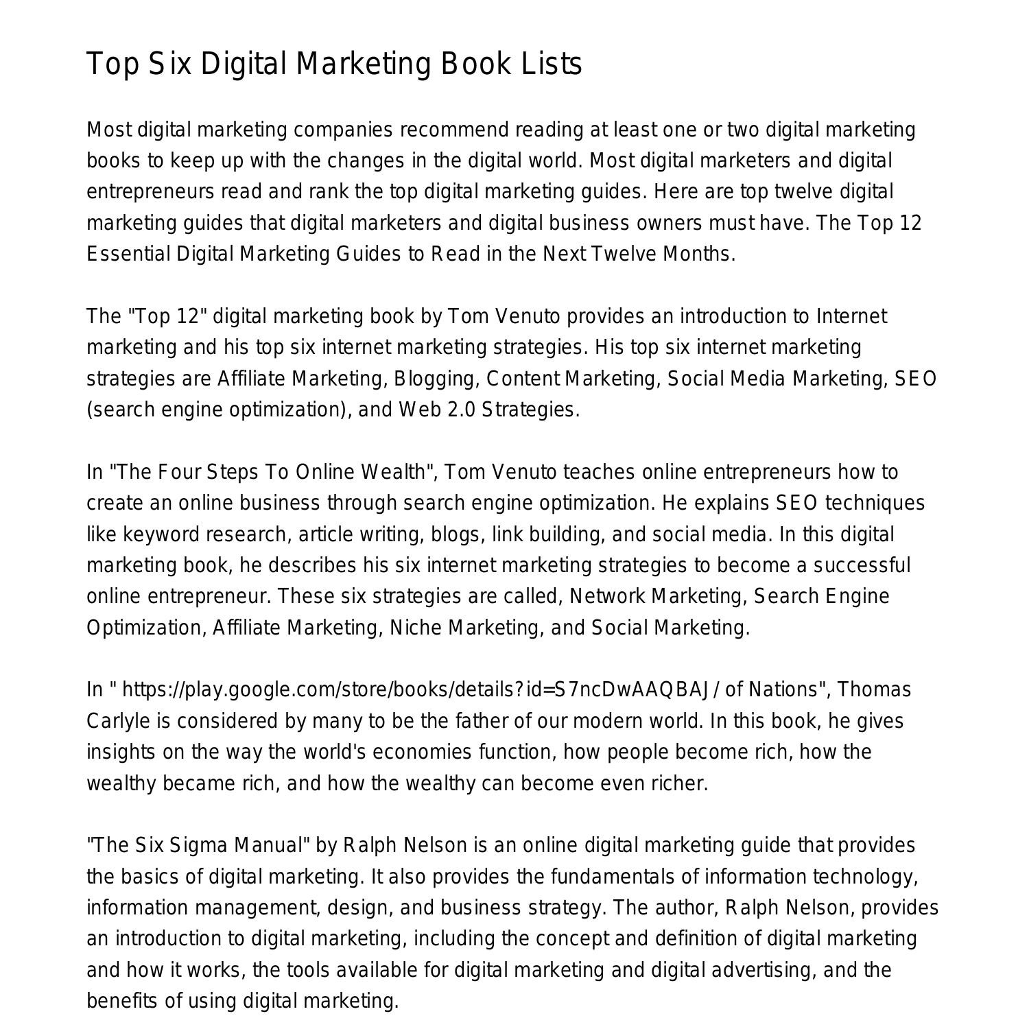 Top Six Digital Marketing Book Listsohbnr.pdf.pdf | DocDroid