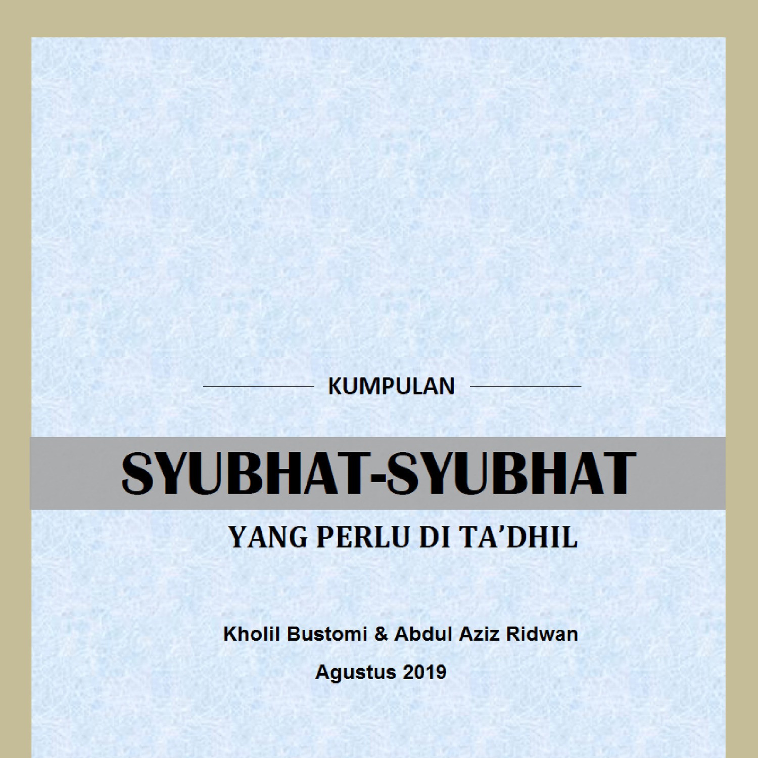 Syubhat Jama'ah (by Kholil Bustomi)-Versi Lengkap.pdf | DocDroid