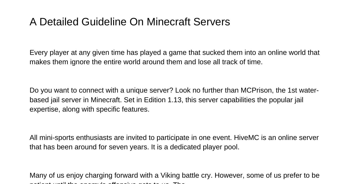 Detailed Notes On Minecraft Serversofhjt.pdf.pdf | DocDroid