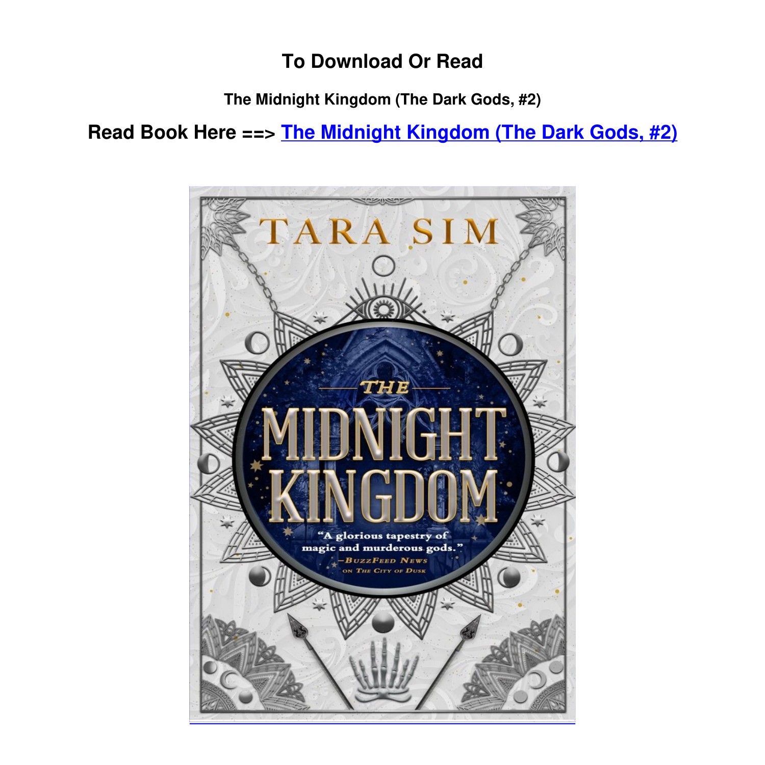 DOWNLOAD EPUB The Midnight Kingdom The Dark Gods 2 By Tara Sim.pdf ...