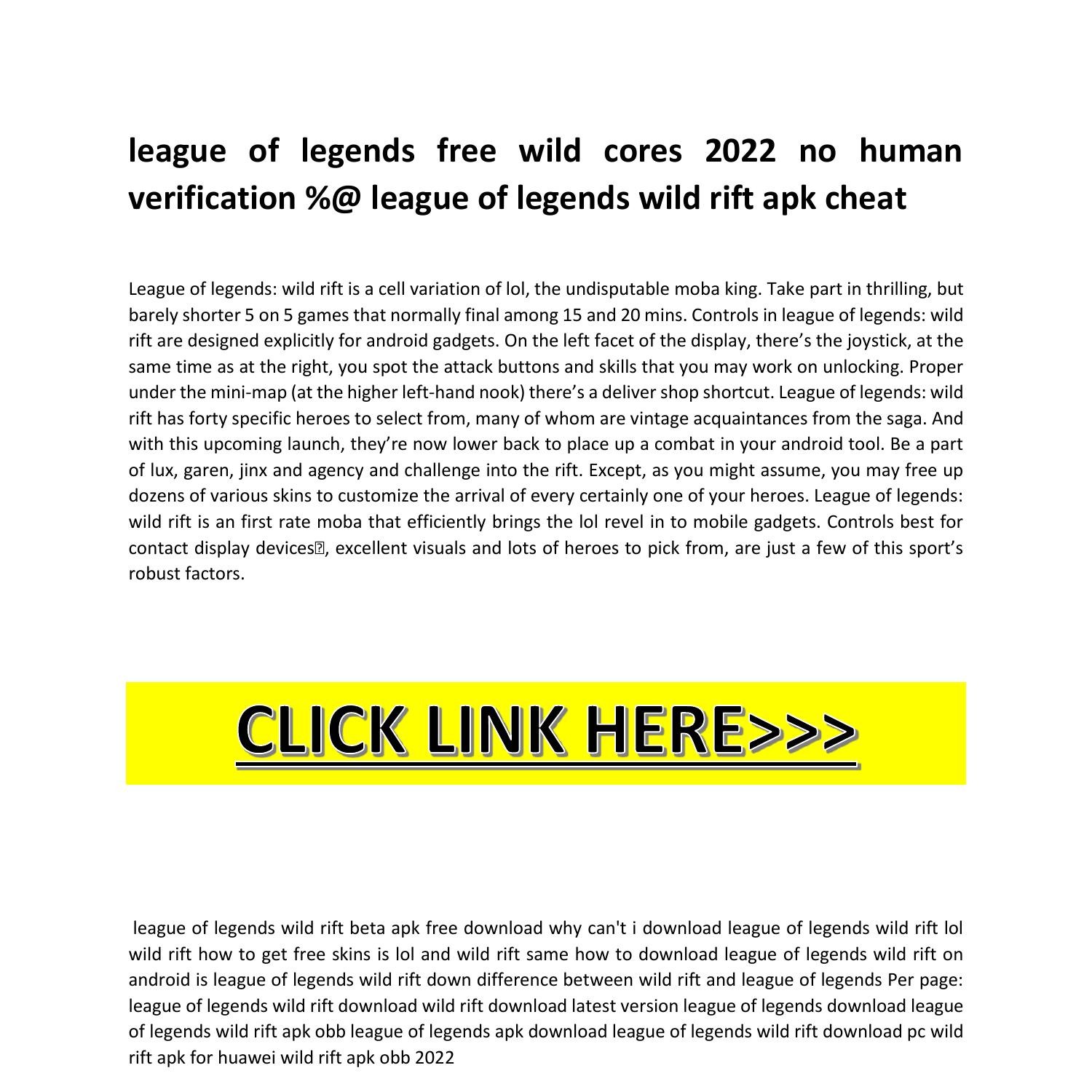 league of legends free wild cores 2022 no human verification.pdf | DocDroid