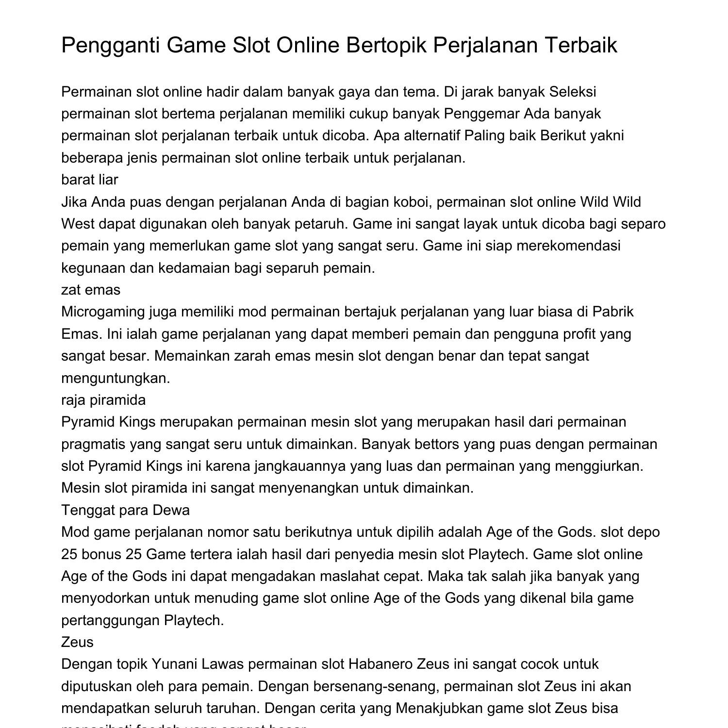 Preferensi Game Slot Online Bertopik Perjalanan Terbaikxjbva.pdf.pdf | DocDroid