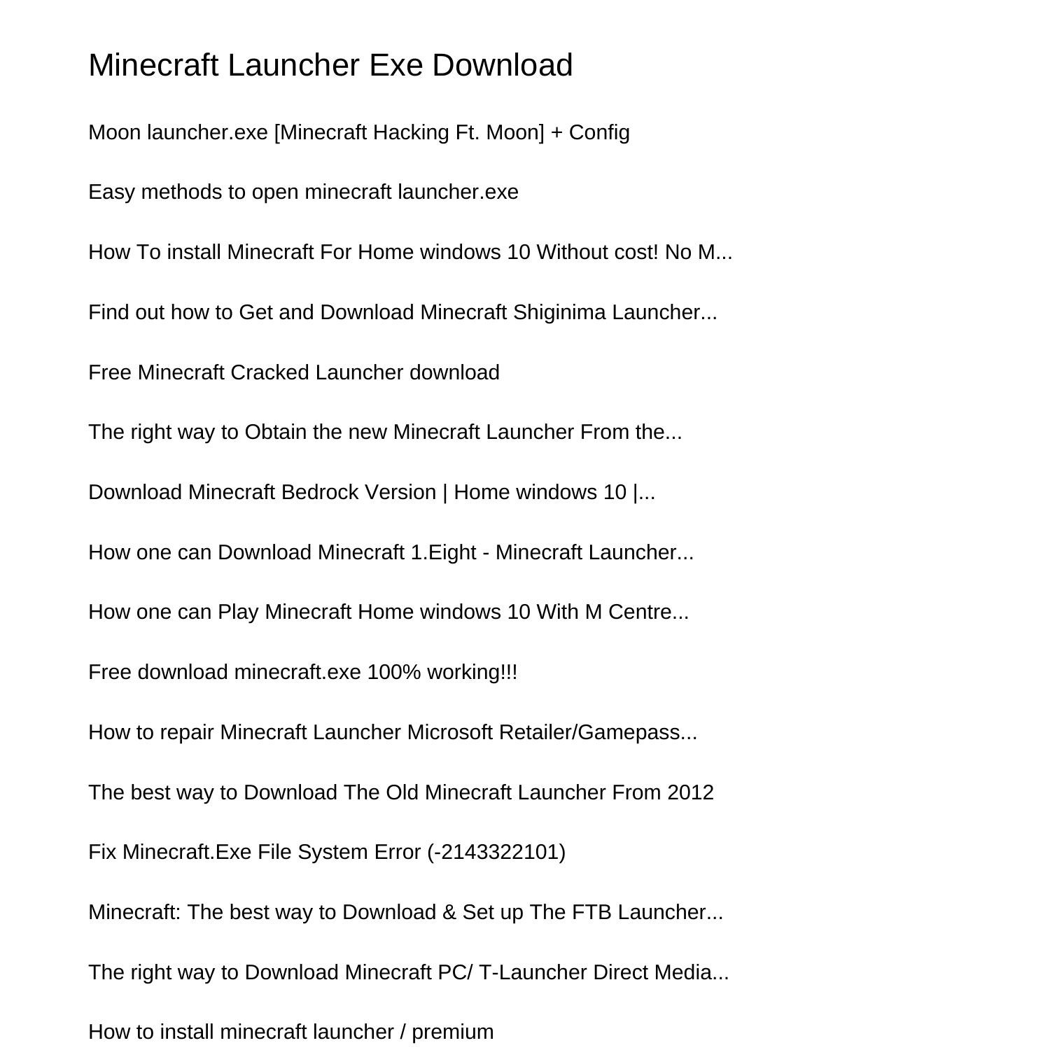 Minecraft Launcher Exe Downloadcwaeu.pdf.pdf | DocDroid