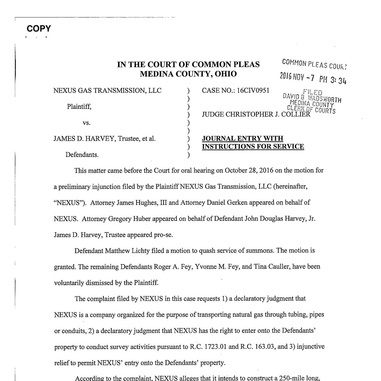 Journal Entry W Instructions For Service Collier pdf DocDroid