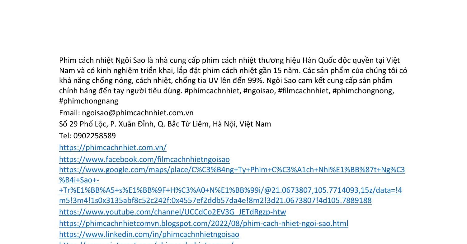 Phim cách nhiệt Ngôi Sao là nhà cung cấp phim cách nhiệt thương hiệu Hàn Quốc độc quyền tại Việt ...