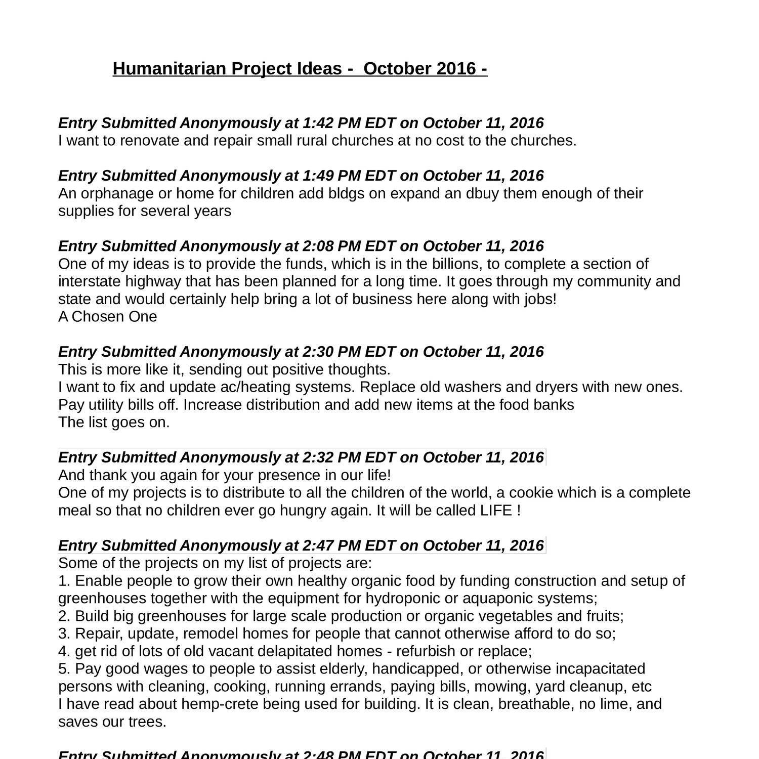 October2016 - Humanitarian projects ideas.pdf | DocDroid