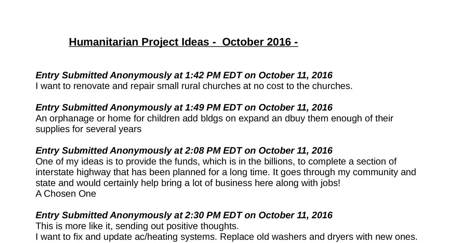 October2016 - Humanitarian projects ideas.pdf | DocDroid