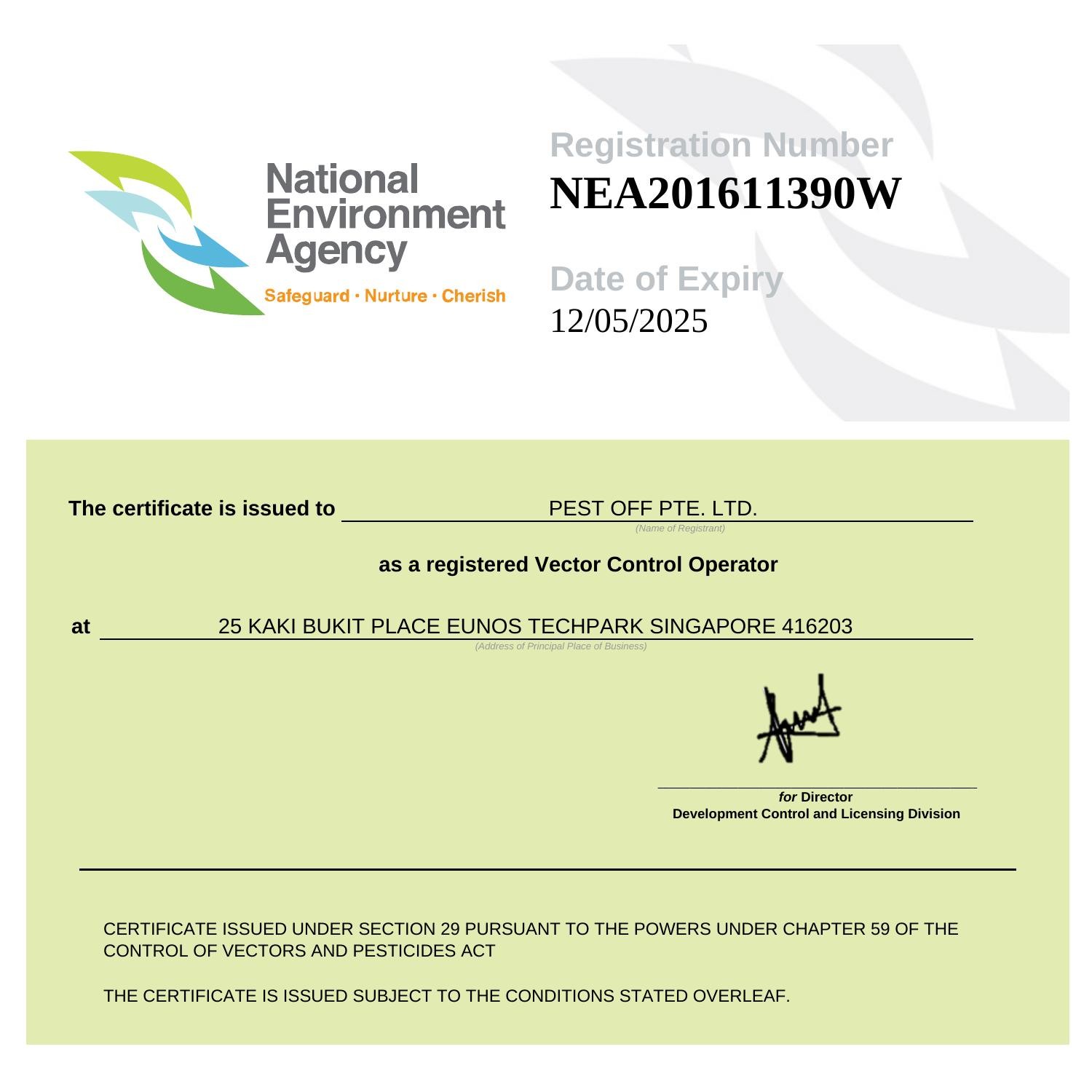 Pest Off Pte Ltd - NEA Certification 2025.pdf | DocDroid