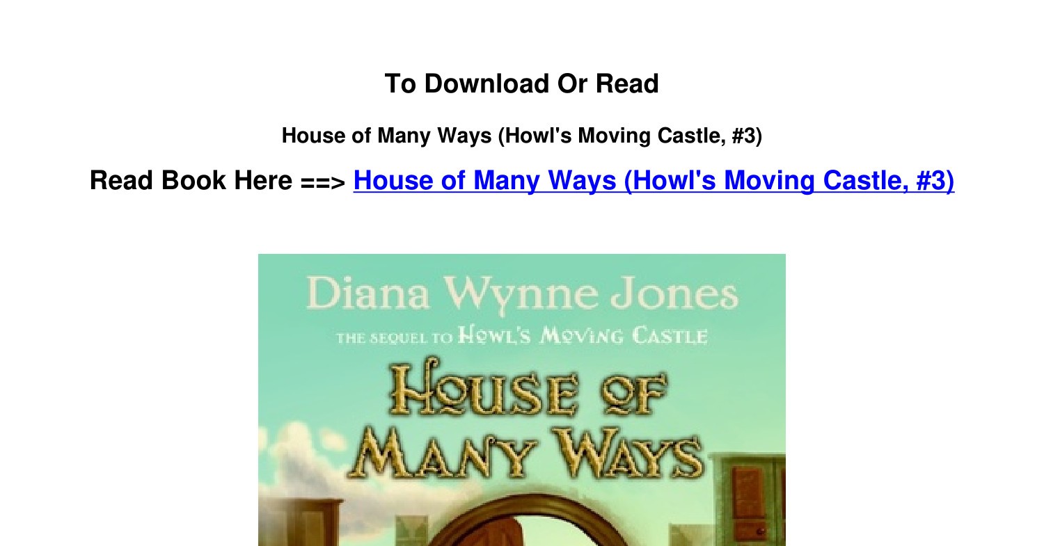 EPub Download House of Many Ways Howl s Moving Castle 3 BY Diana Wynne ...