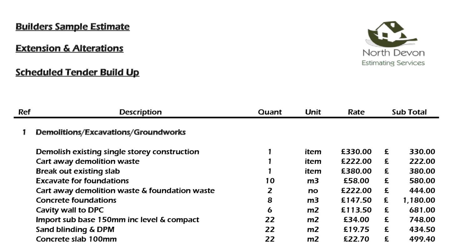 Builders Sample Estimate - Client Copy.pdf | DocDroid