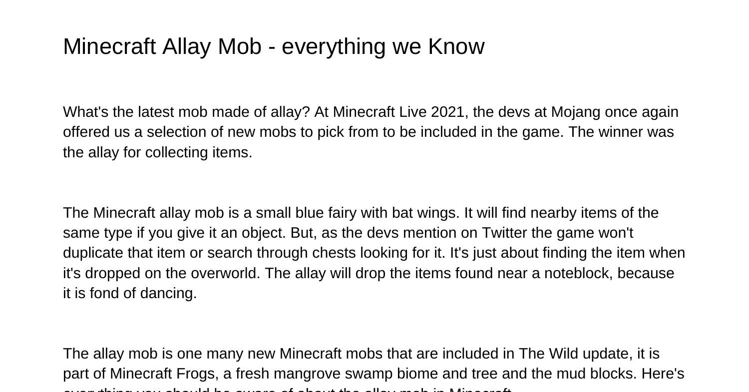 Minecraft Ally Mob Everything we Know abouteudok.pdf.pdf | DocDroid