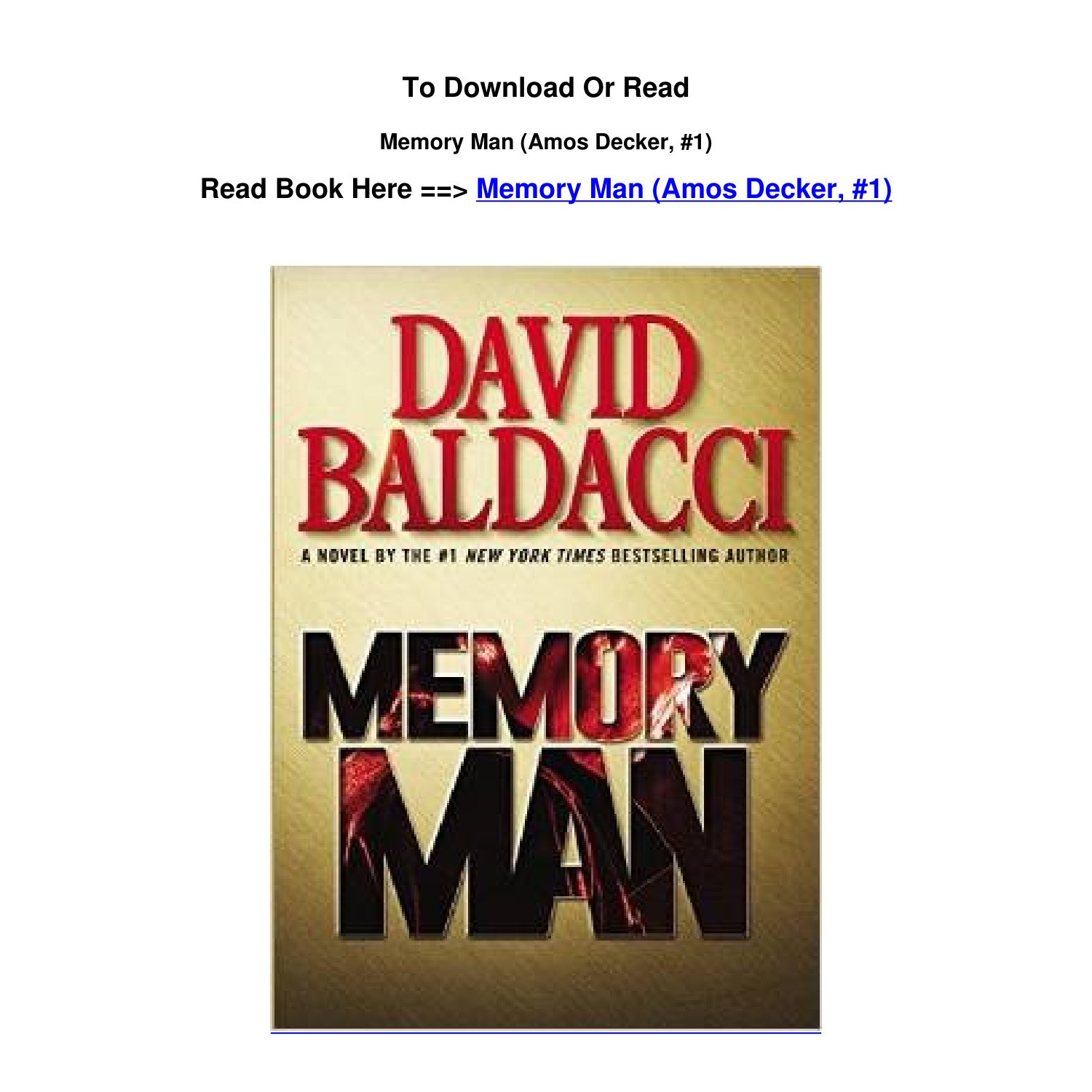 Download Pdf Memory Man Amos Decker 1 By David Baldacci.pdf | DocDroid