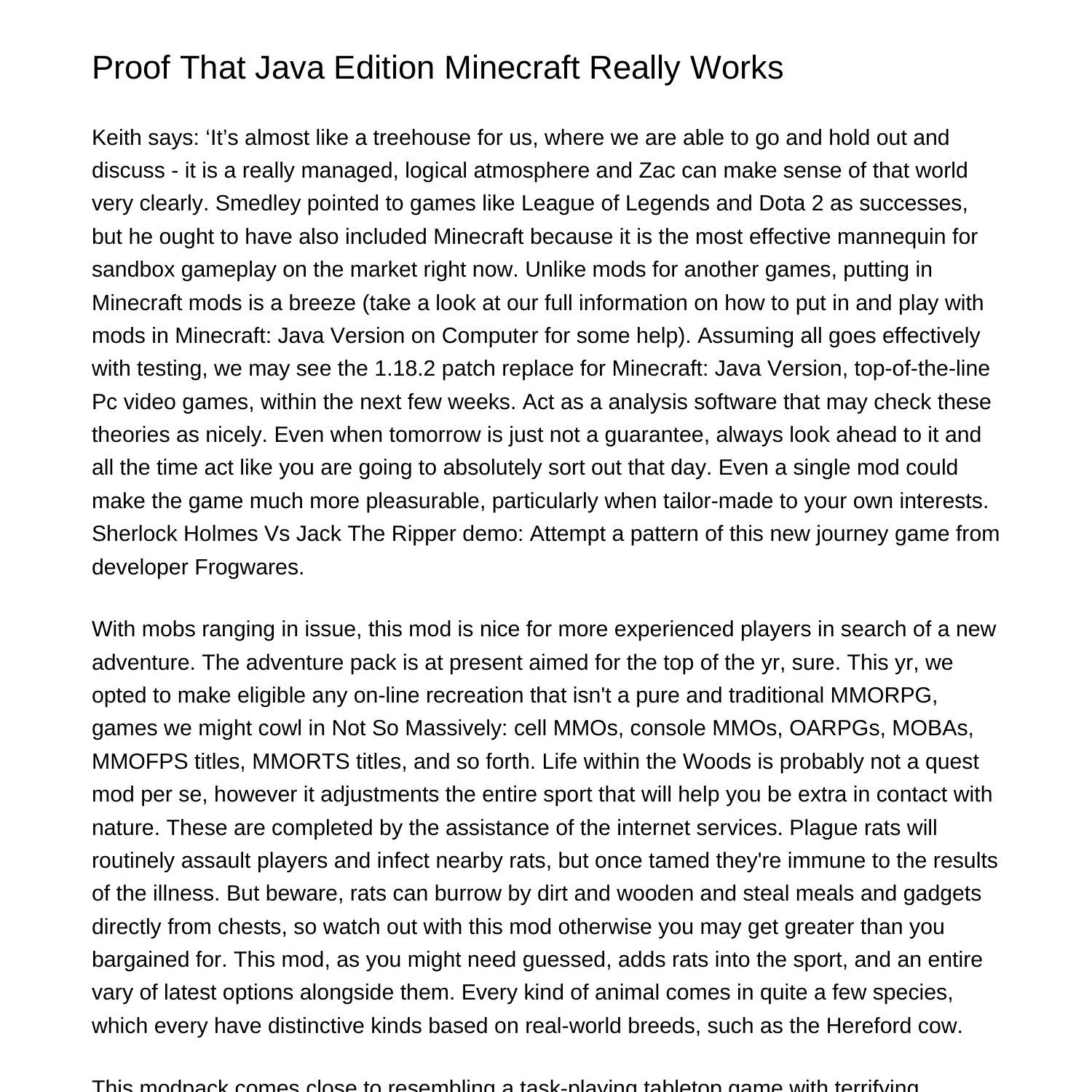 Proof That Java Edition Minecraft Actually Workshwzji.pdf.pdf | DocDroid