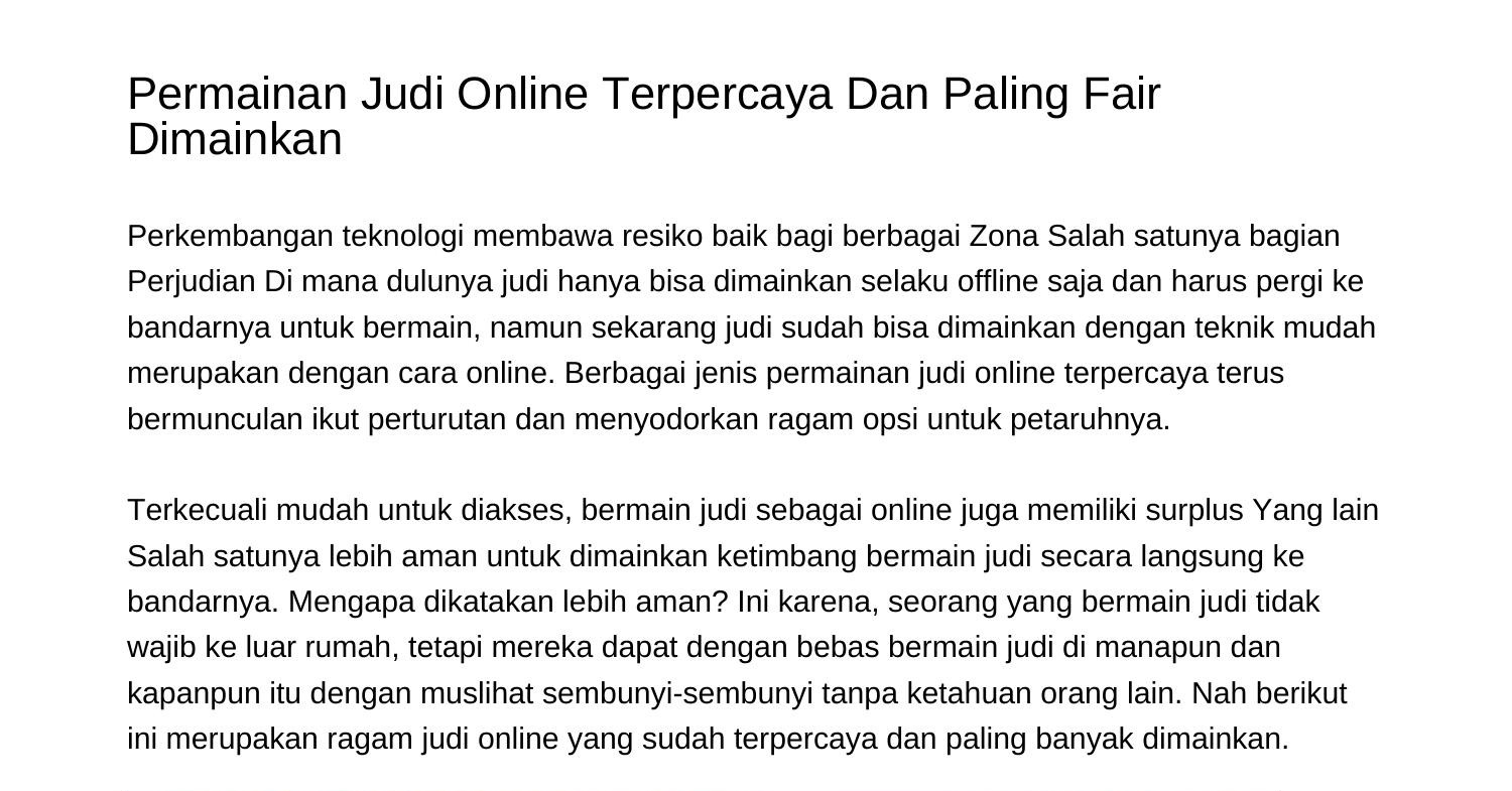 Permainan Judi Online Terpercaya Dan Paling Fair Dimainkanakmww.pdf.pdf | DocDroid