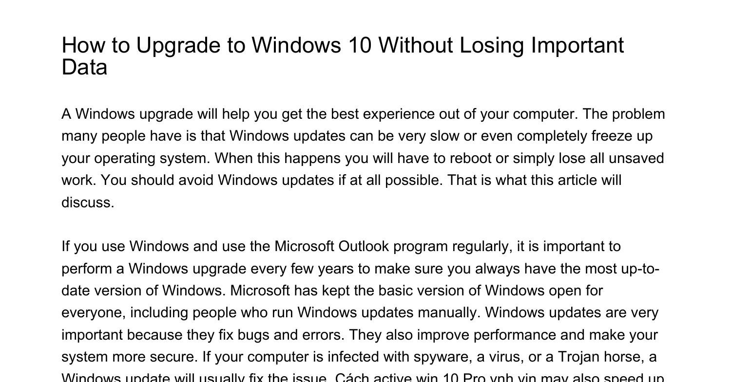 How to Upgrade to Windows 10 Without Losing Important Datakvnfu.pdf.pdf ...