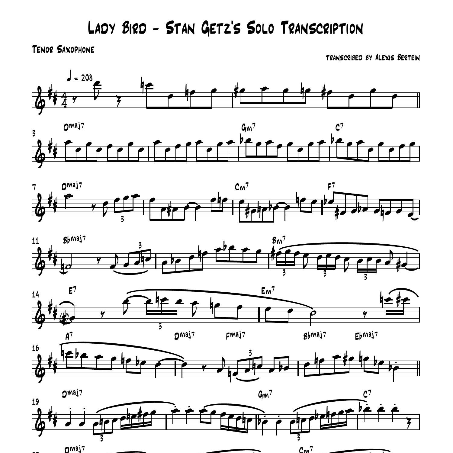 Lady Bird - Stan Getz's solo transcription.pdf | DocDroid