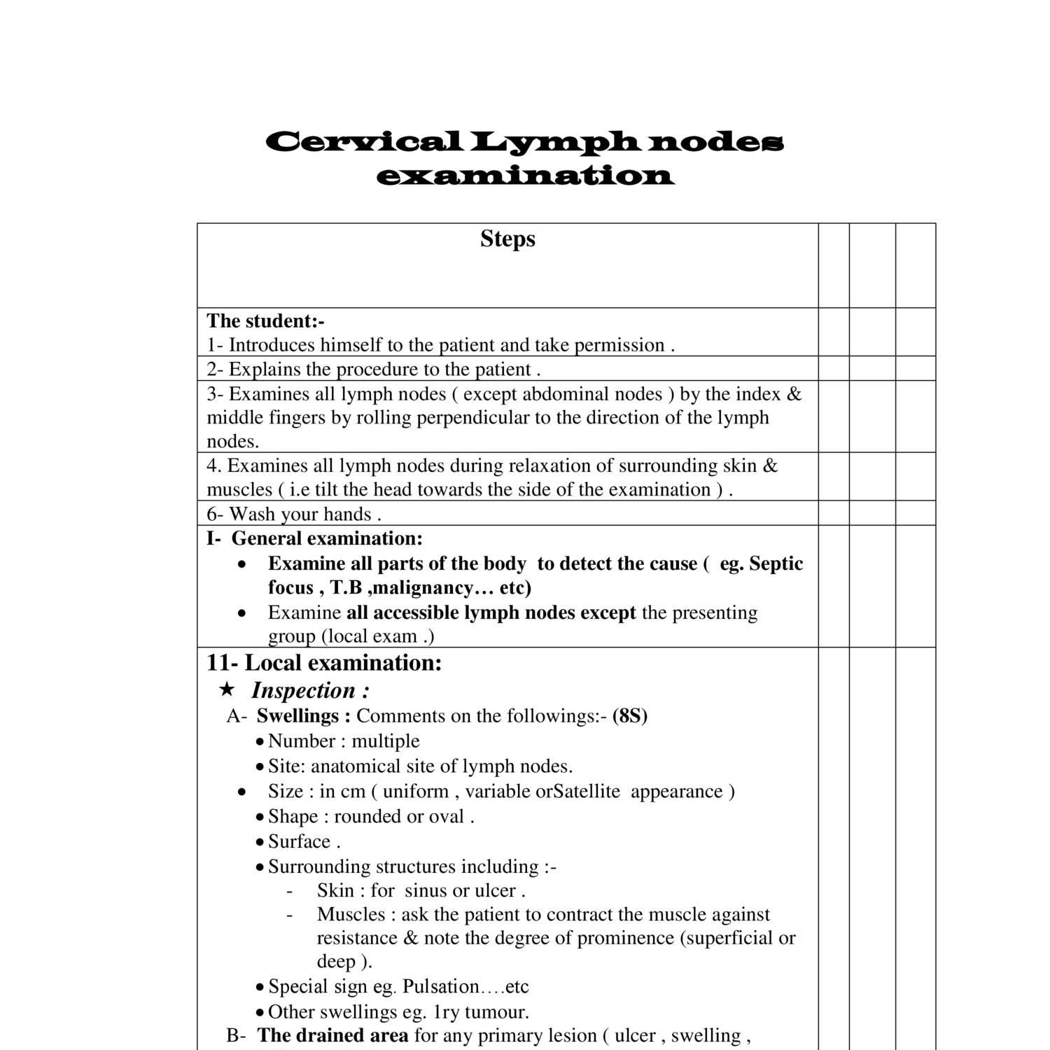 skill lab .Cervical lymph node exam.doc | DocDroid