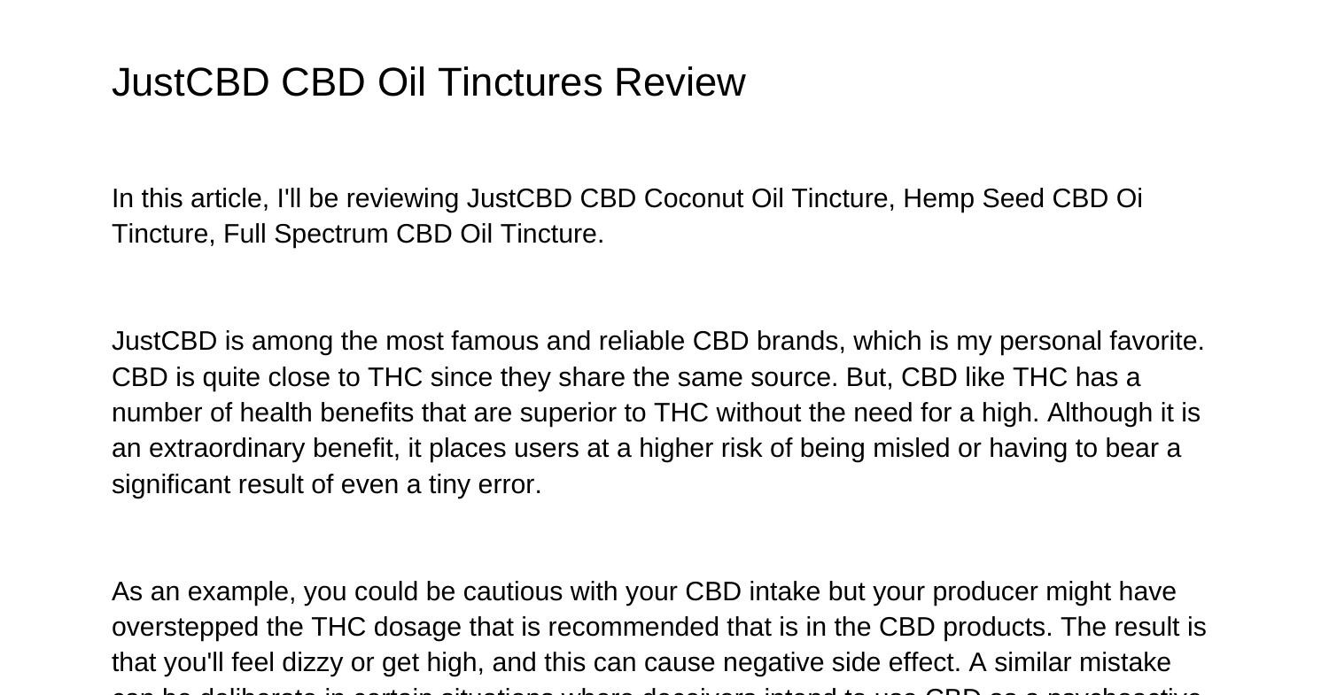 JustCBD CBD Oil Tinctures Reviewkooaf.pdf.pdf | DocDroid