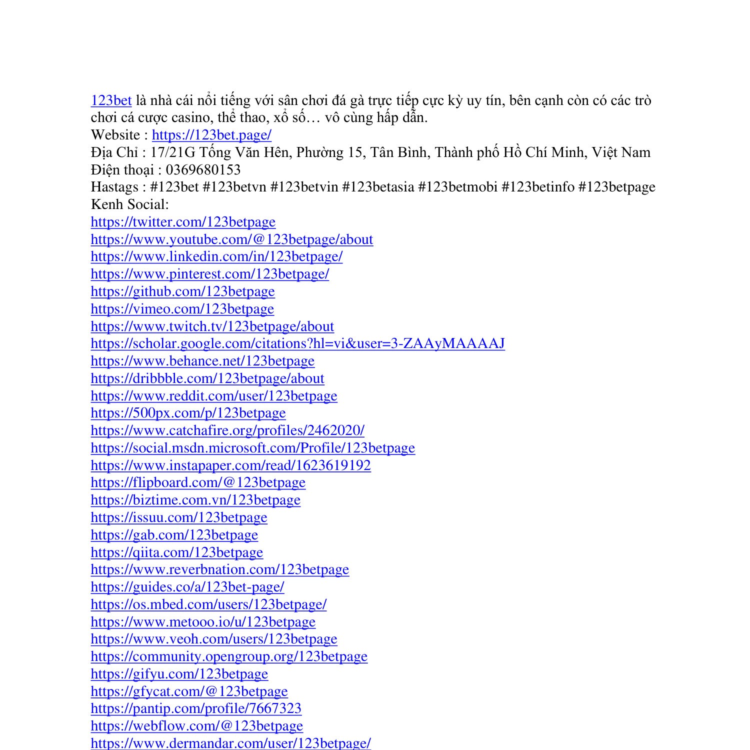 123bet là nhà cái nổi tiếng với sân chơi đá gà trực tiếp cực kỳ uy tín.docx | DocDroid
