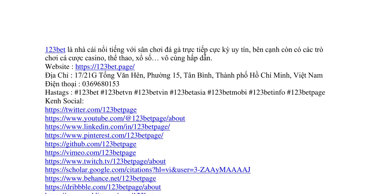 123bet là nhà cái nổi tiếng với sân chơi đá gà trực tiếp cực kỳ uy tín.docx | DocDroid