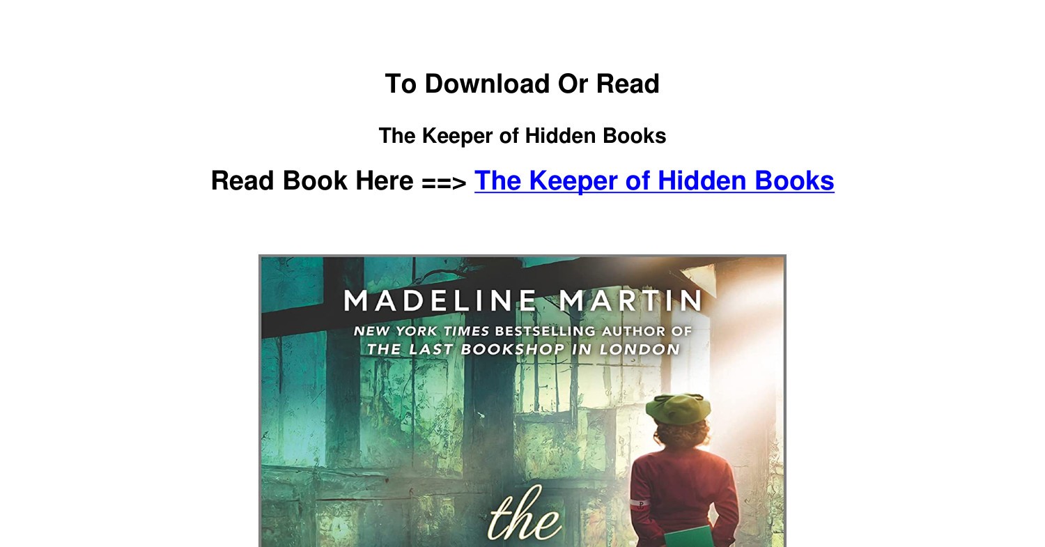 Download Pdf The Keeper of Hidden Books By Madeline Martin.pdf | DocDroid