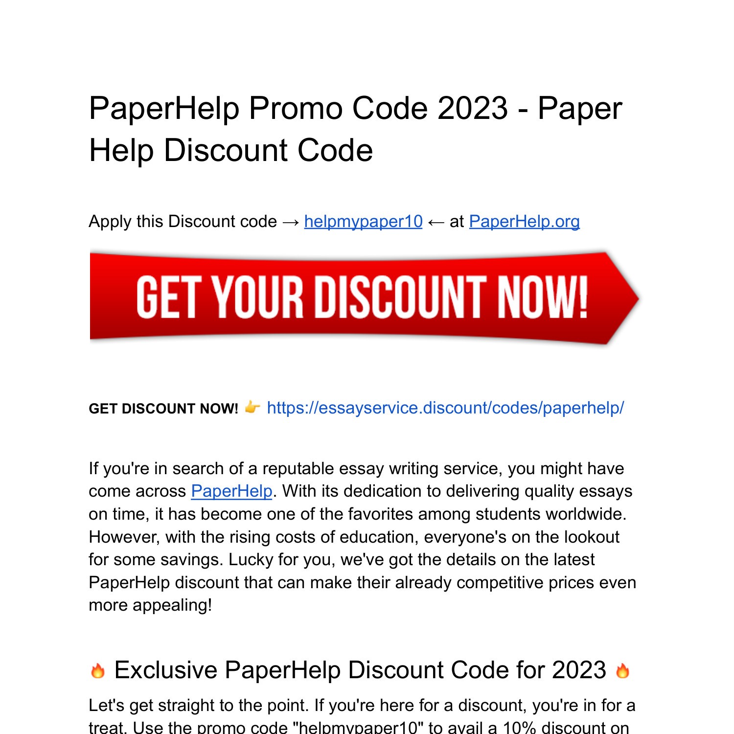PaperHelp Promo Code 10% OFF 2023 - Paper Help Discount Code.pdf | DocDroid