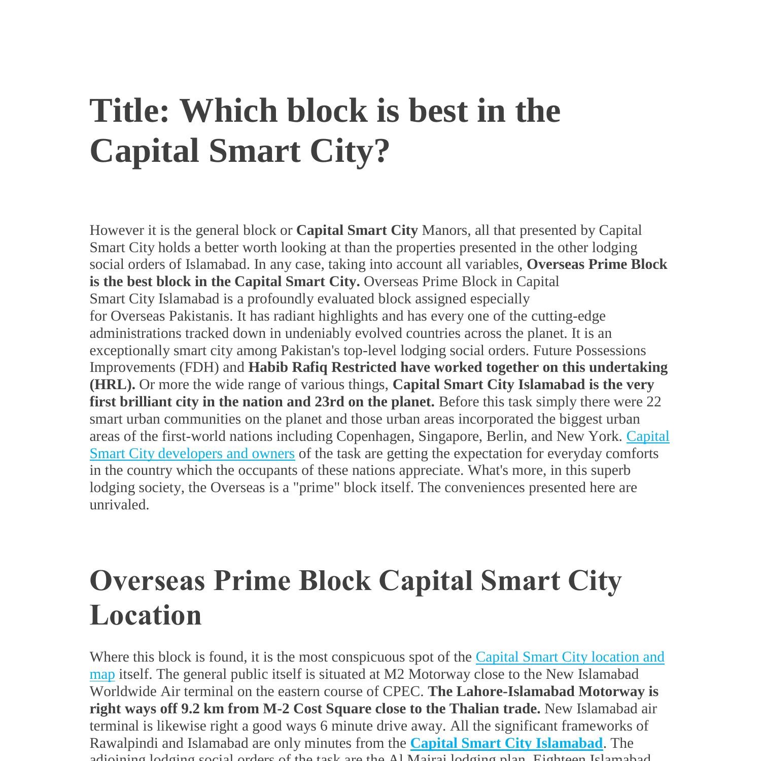 Which block is best in the Capital Smart City.pdf | DocDroid