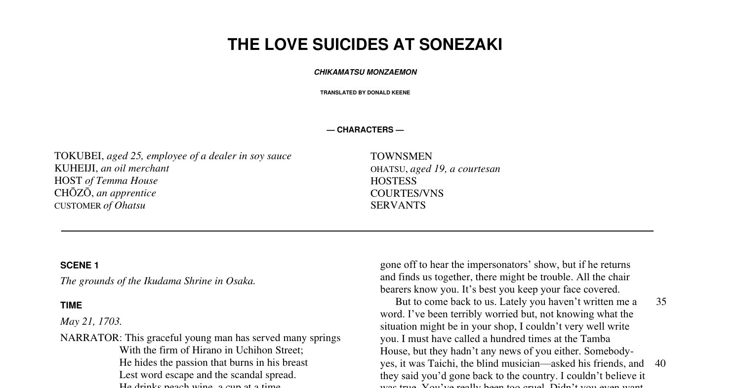 The Love Suicides at Sonezaki.doc | DocDroid