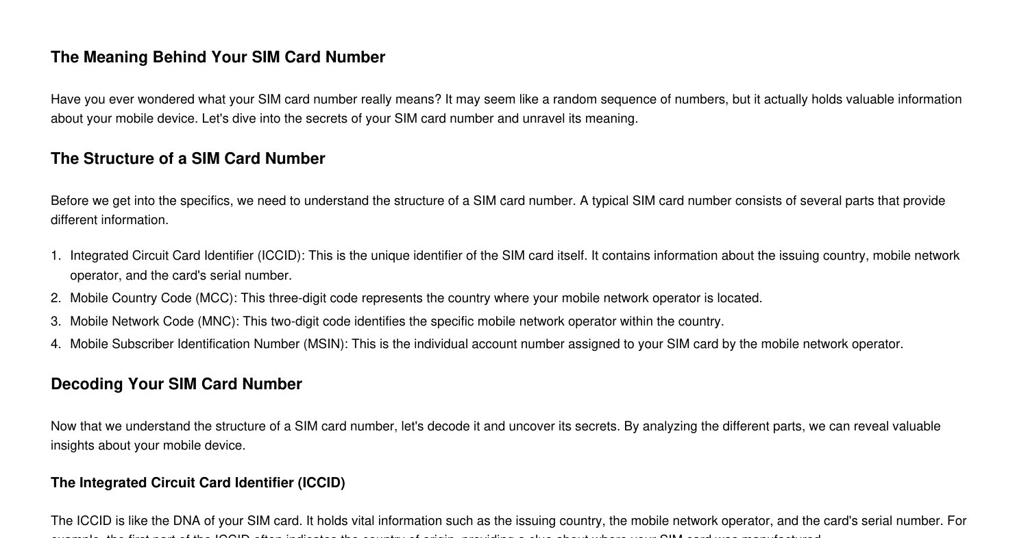Unraveling the Secrets of Your SIM Card Number.pdf | DocDroid