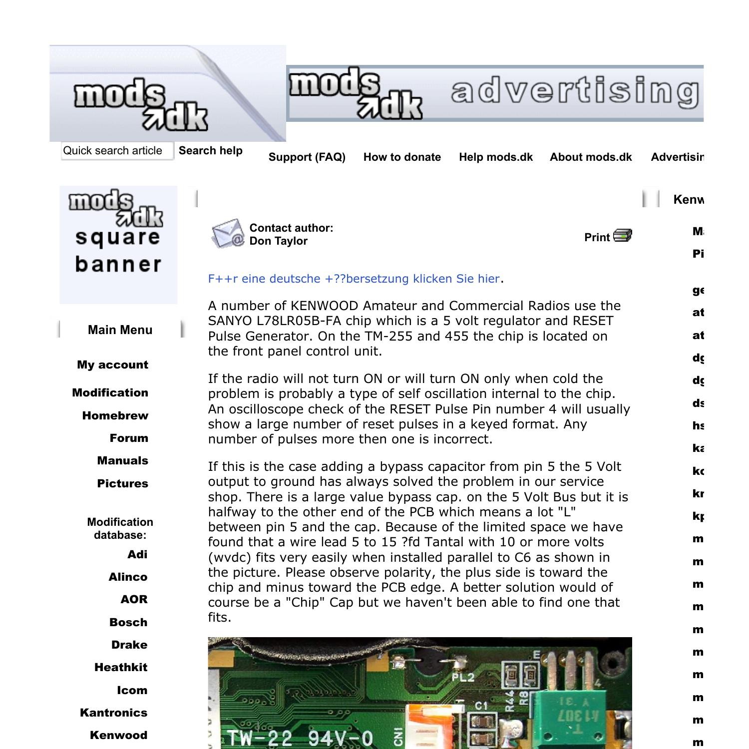 mods.dk -) KENWOOD -) TM-255 -) Start Problem KENWOOD TM-255 and 455 and many others..pdf | DocDroid