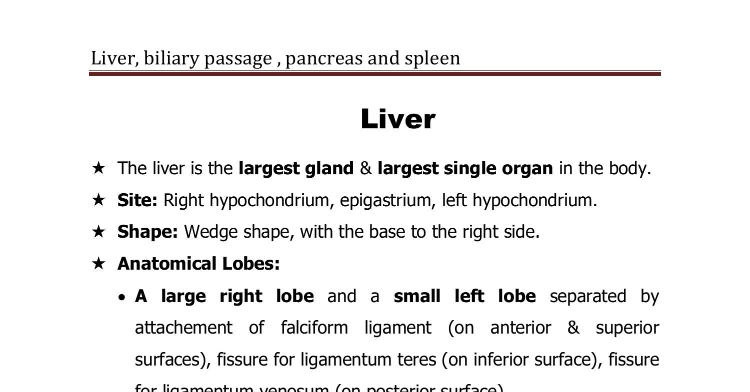 Anatomy liver , biliary , pancreas and spleen 2022.doc | DocDroid