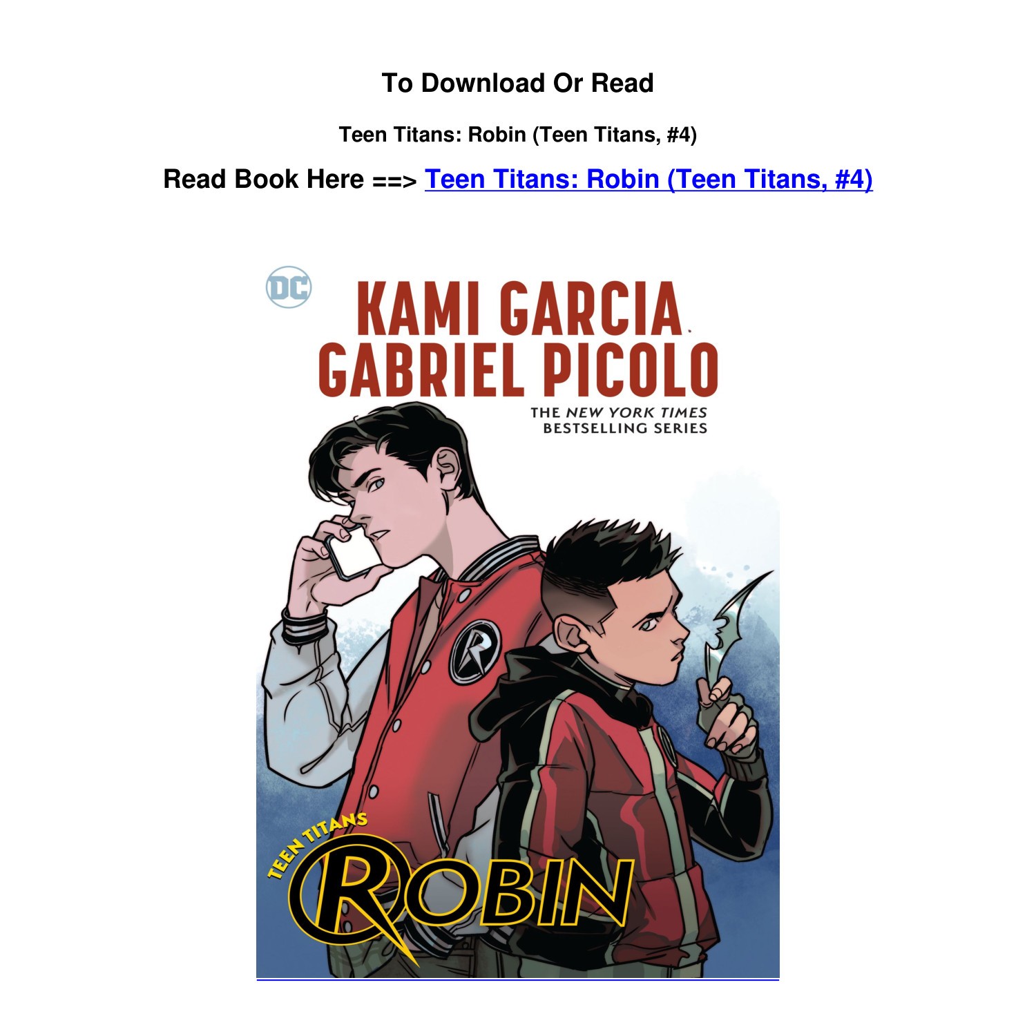 pdf DOWNLOAD Teen Titans Robin Teen Titans 4 By Kami Garcia.pdf | DocDroid