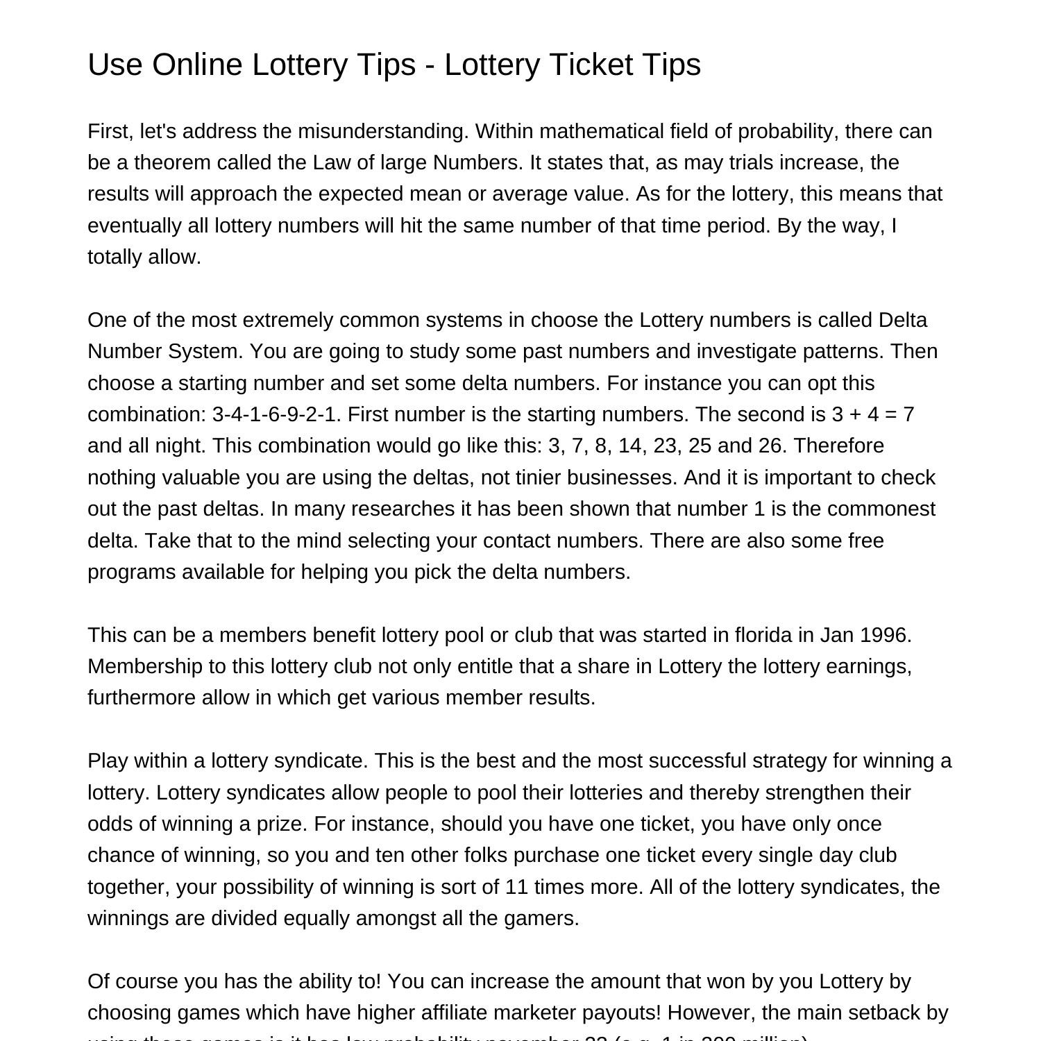How To Get Lucky And Win The Lotterytohhy.pdf.pdf | DocDroid