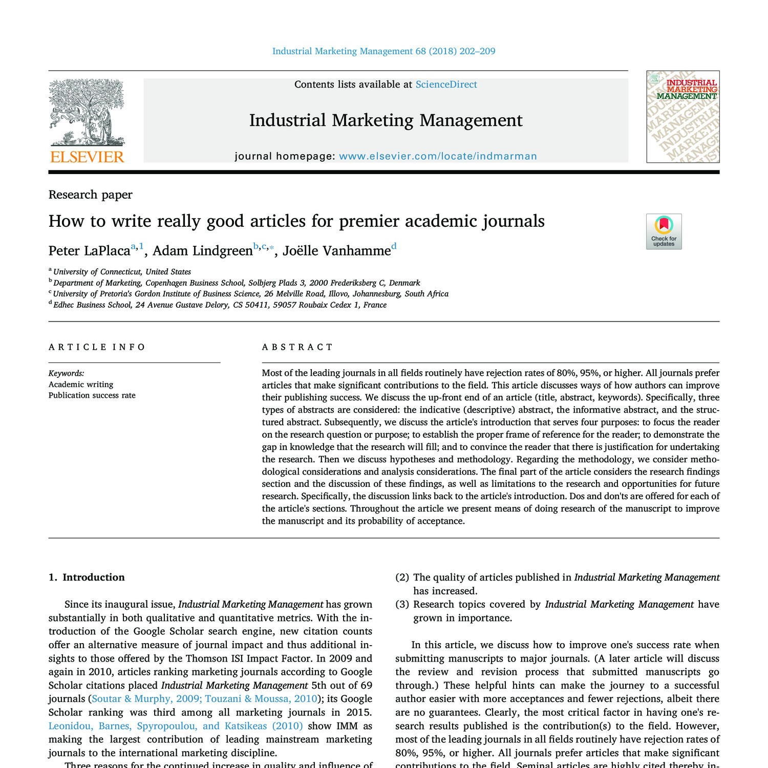How to write really good articles for premier academic journals.pdf ...