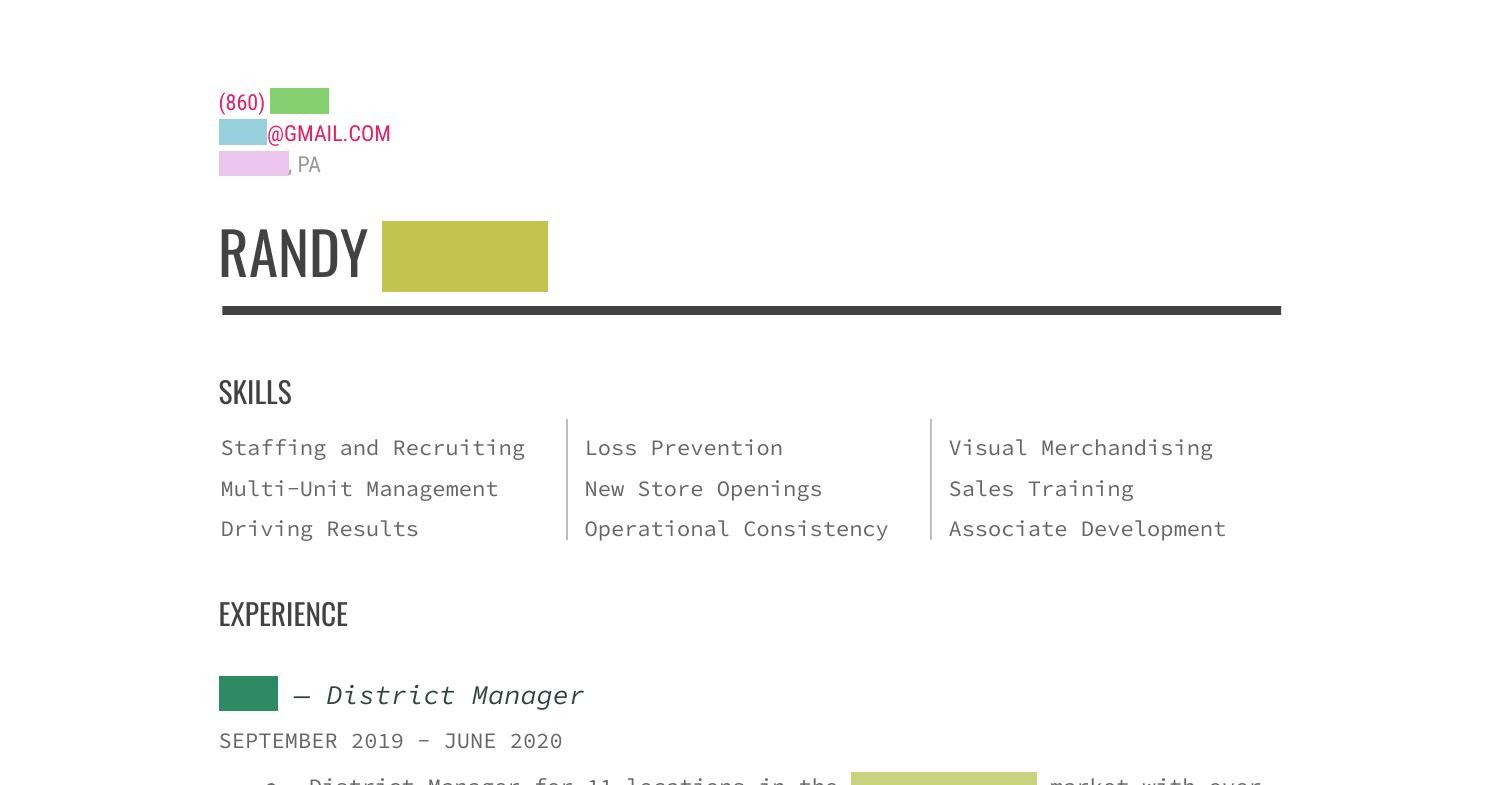 Randy - Resume 2020 (redacted) - Google Docs.pdf | DocDroid