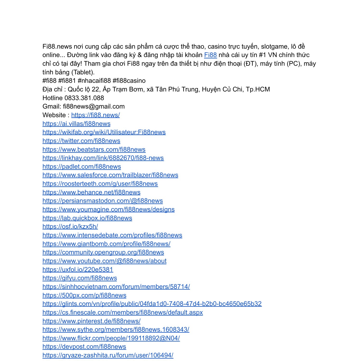 Fi88 News ® nơi cung cấp các sản phẩm cá cược thể thao, casino trực tuyến, slotgame, lô đề ...