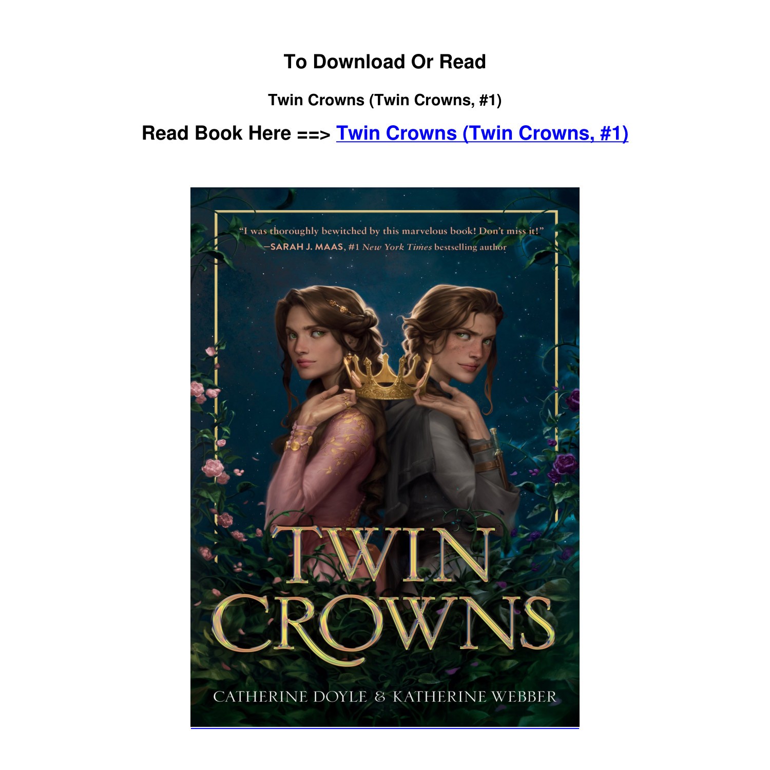 epub download Twin Crowns Twin Crowns 1 BY Catherine Doyle.pdf | DocDroid