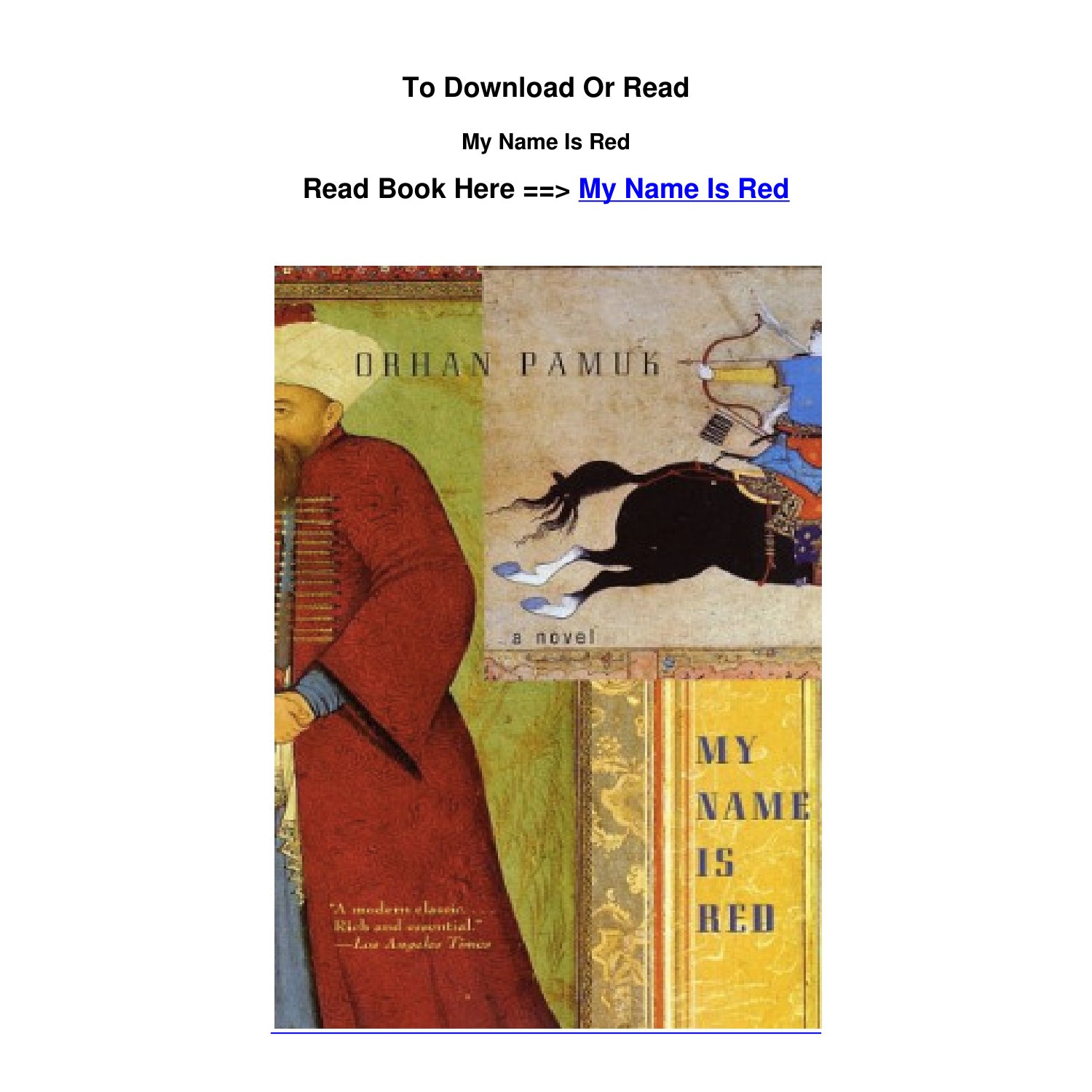 Pdf download My Name Is Red By Orhan Pamuk.pdf | DocDroid