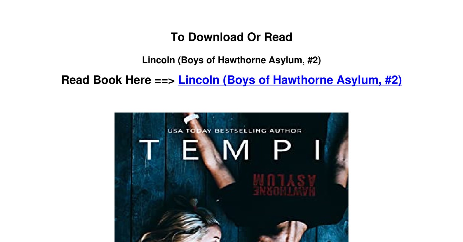 download EPub Lincoln Boys of Hawthorne Asylum 2 By Tempi Lark.pdf | DocDroid